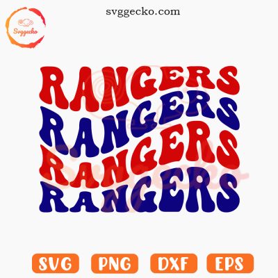 Rangers Retro Wavy SVG, Groovy Texas Rangers SVG PNG Cut Files - Gecko
