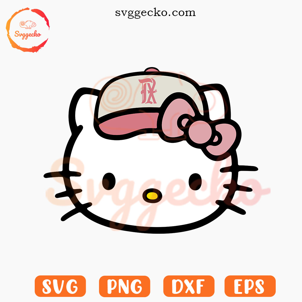 Hello Kitty Head Pink Rangers SVG, Kawaii Cat Texas Rangers SVG PNG EPS ...
